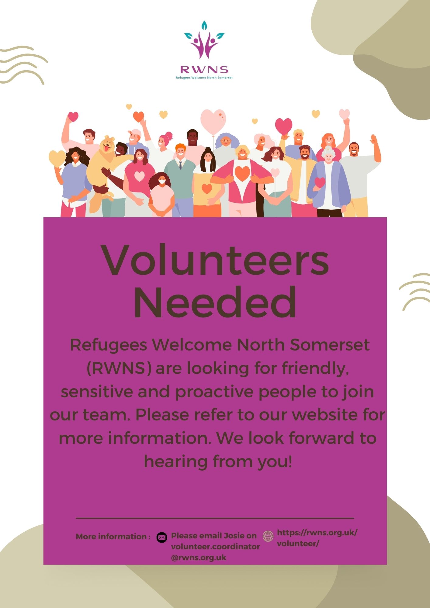 Volunteers needed in Banwell / West Wick – Refugees Welcome North Somerset